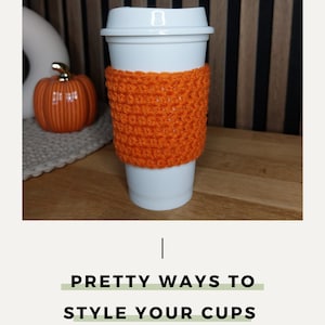 Coffee Cup Sleeve for Reusable Cup Holder Winter Gift Idea Fall Crochet ...