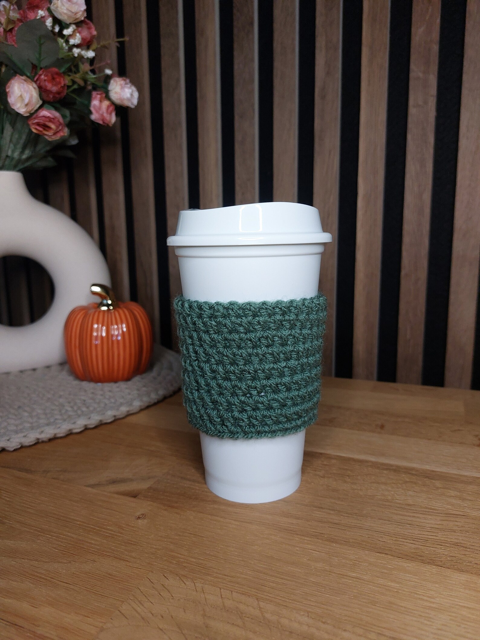 Coffee Cup Sleeve for Reusable Cup Holder Winter Gift Idea Fall Crochet ...