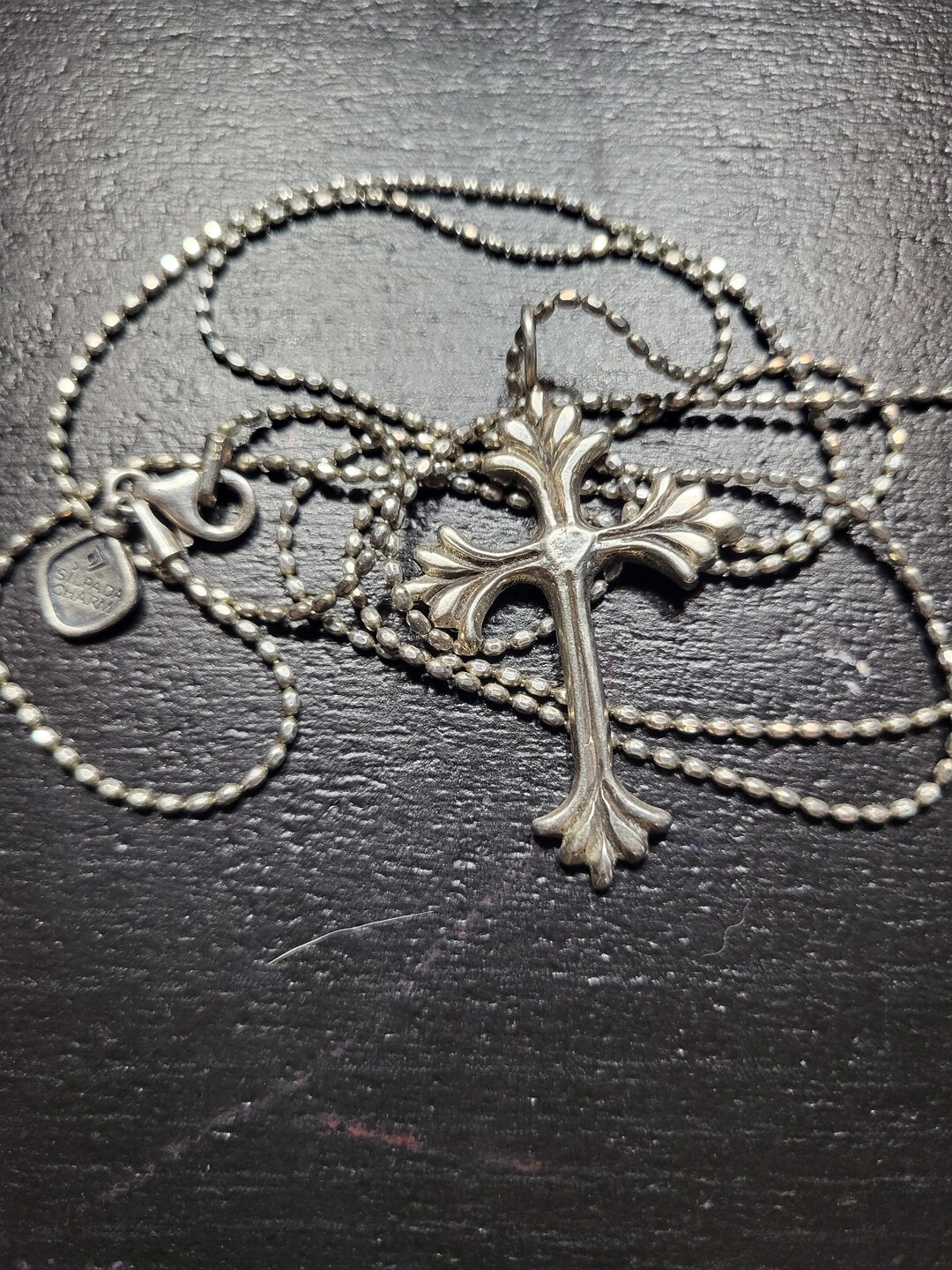 Vintage Sterling Silver Navajo Cross Pendant on 35 Inch Sterling Silver ...