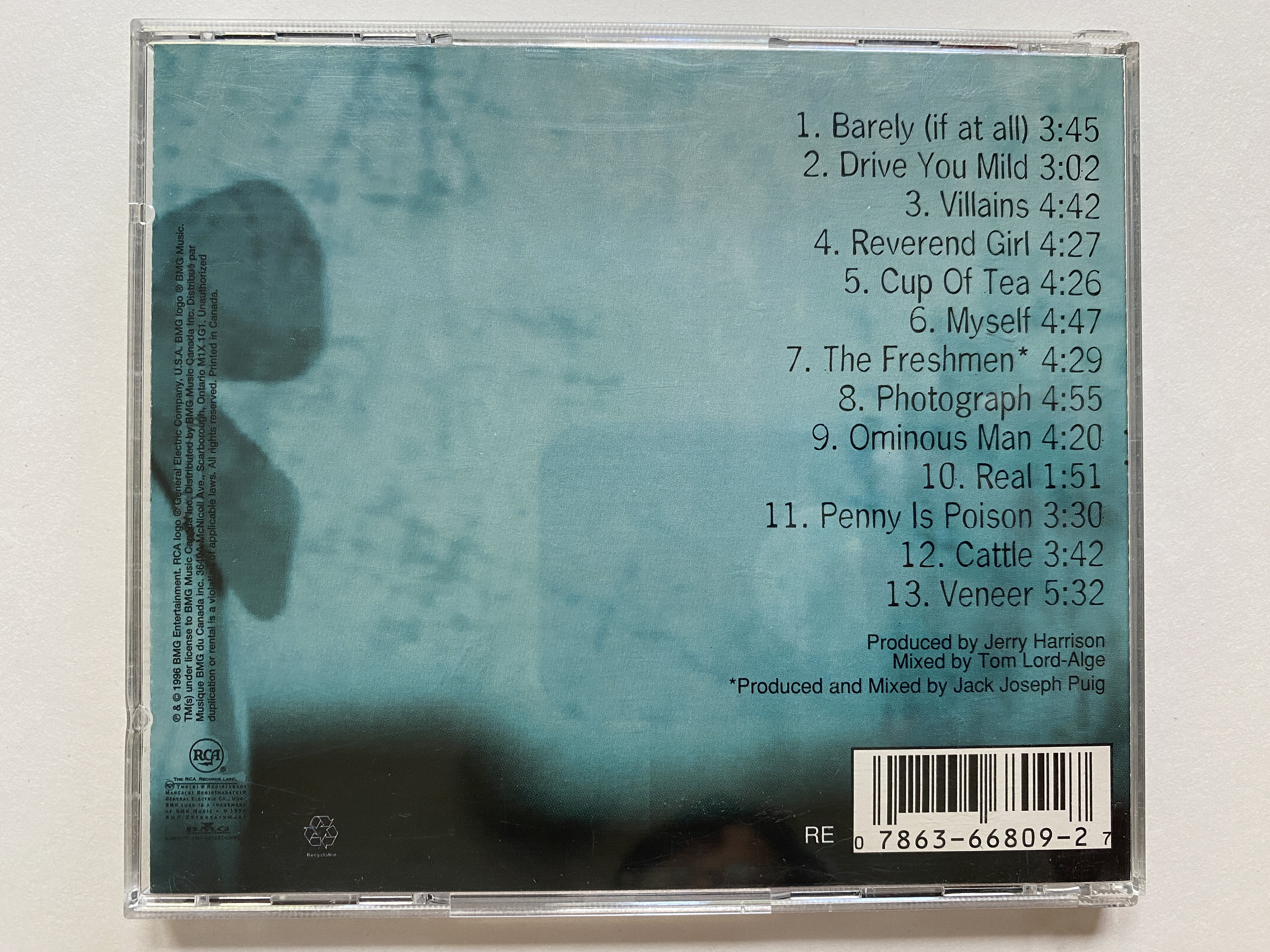 The Verve Pipe Villains CD Music Album 1996 Alternative Rock - Etsy