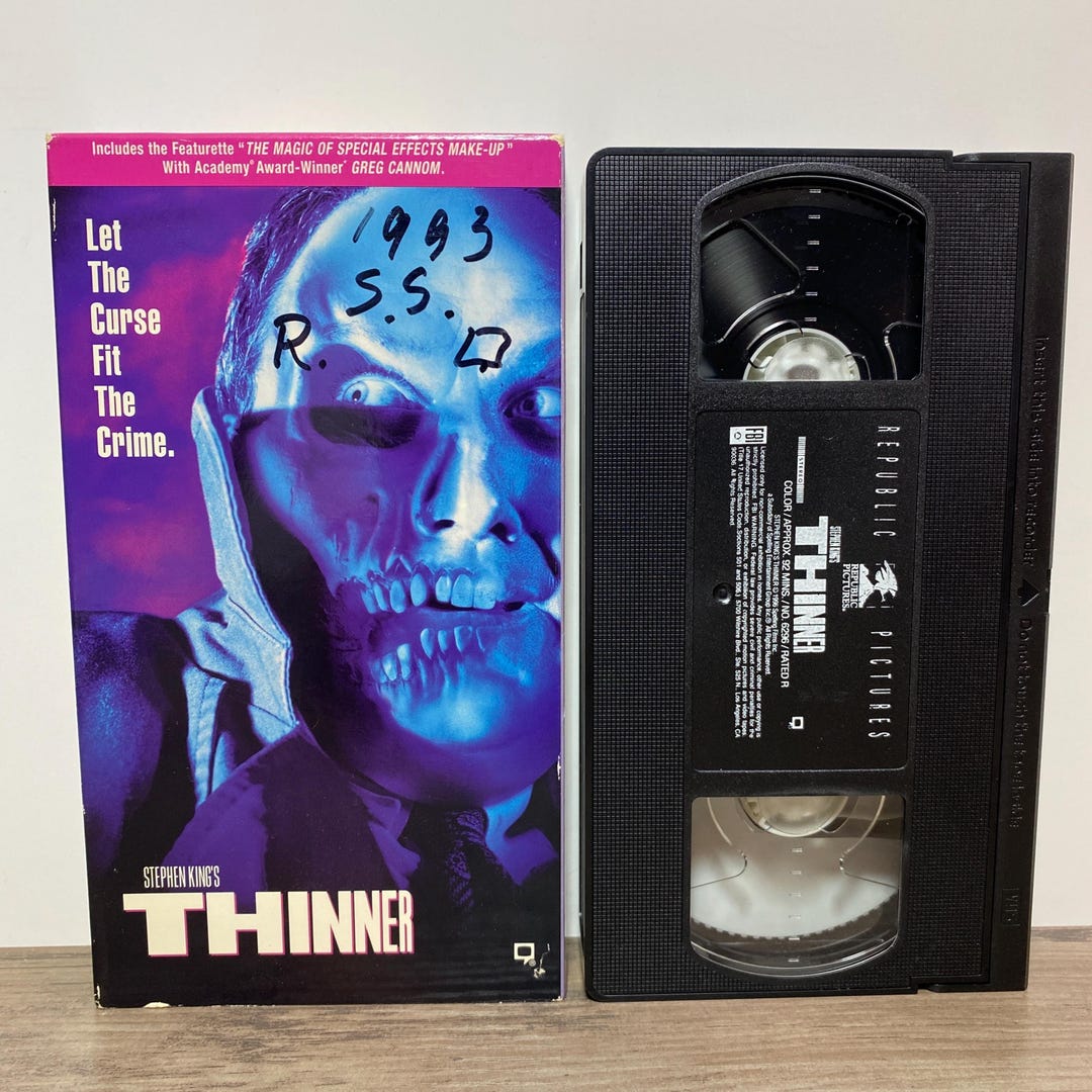 Thinner VHS Video Movie 1996 Stephen King Story - Etsy