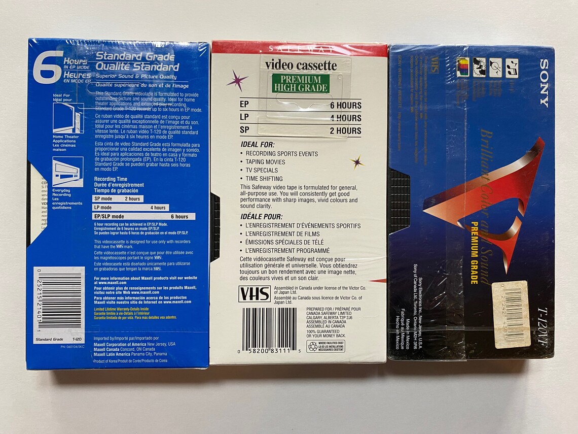 Blank VHS Lot for Recording Video Safeway T120 Sony Maxell - Etsy