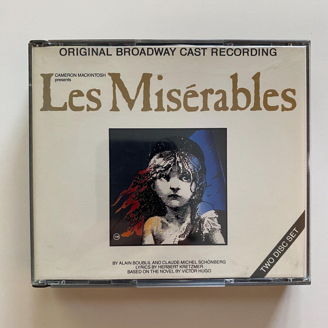 Les Miserables CD Music Album 1987 Musical 2 Disc Set Original Broadway ...