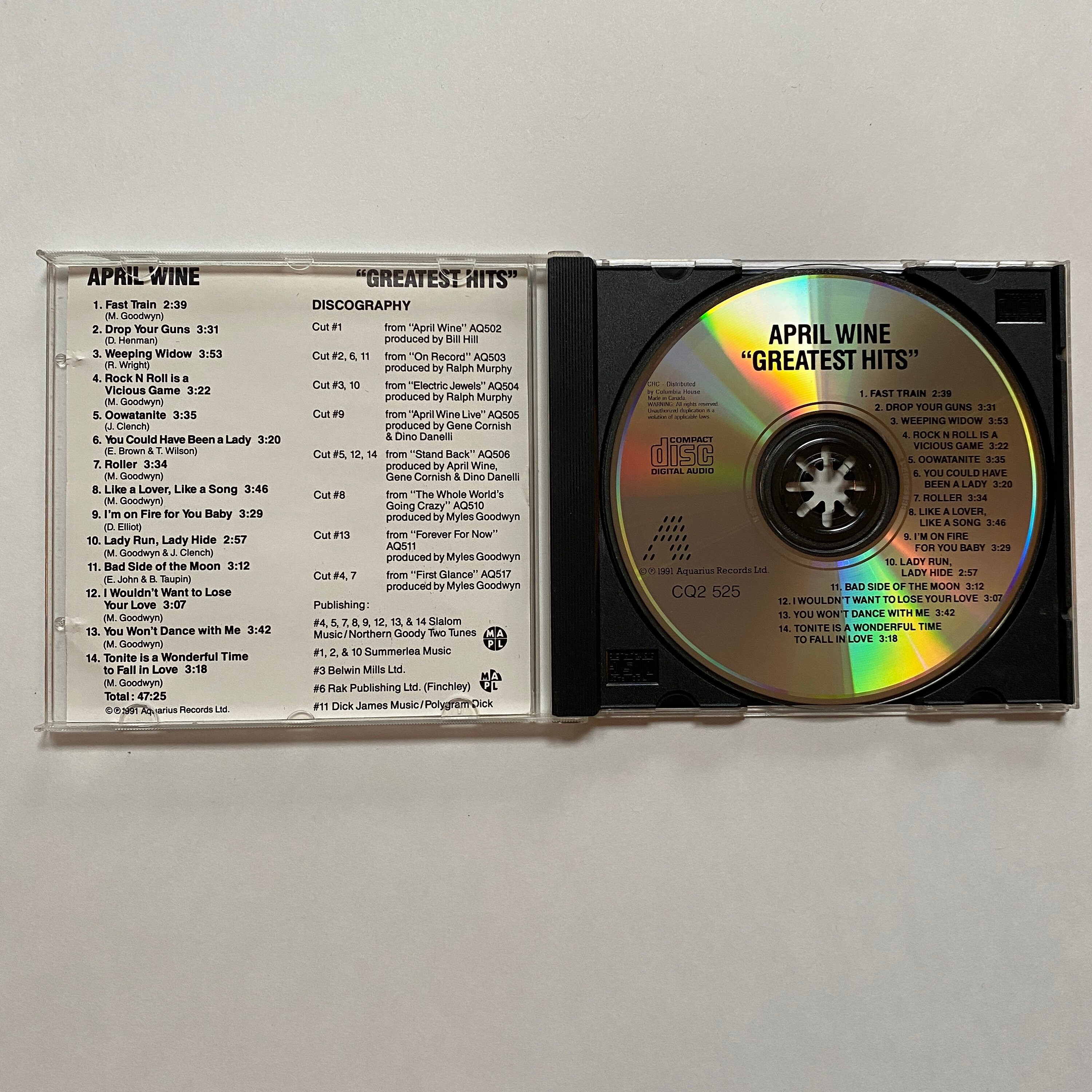 April Wine Greatest Hits CD Music Album 1991 Re-release 70s 80s Classic ...