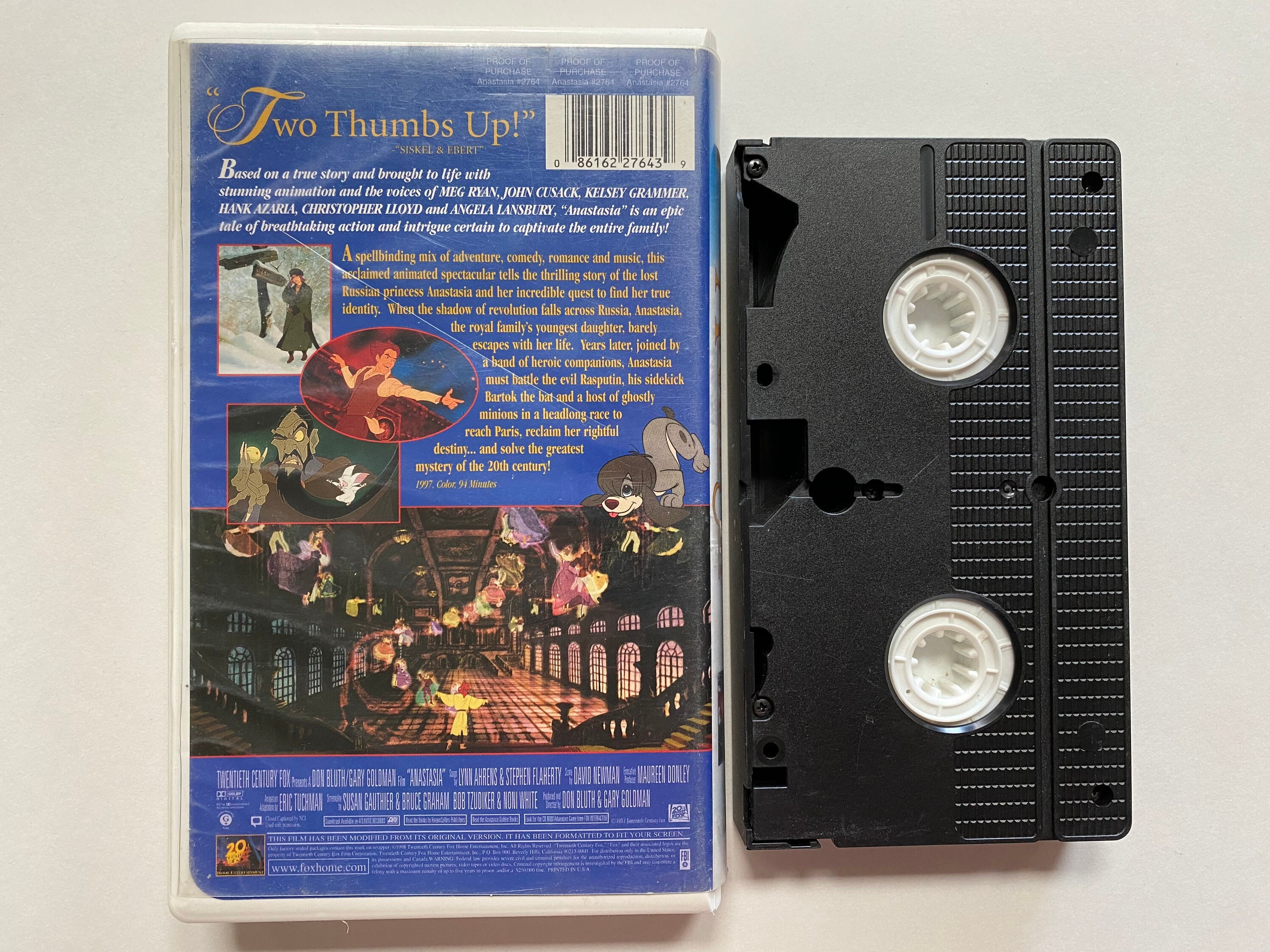 Anastasia VHS Video Don Bluth Film 1998 Childrens Animated Movie - Etsy