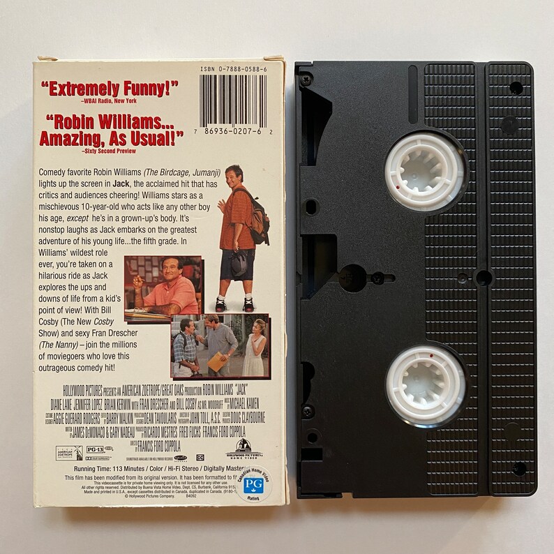 1996 Jack VHS Video Family Comedy Drama Movie Robin Williams - Etsy