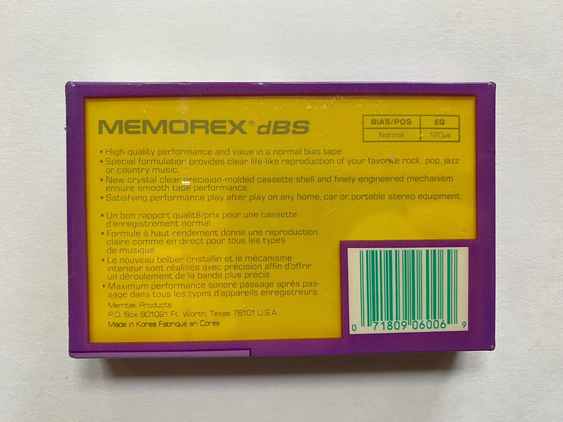 Memorex 110 Dbs Blank Cassette Tape for Recording Audio Normal Position ...