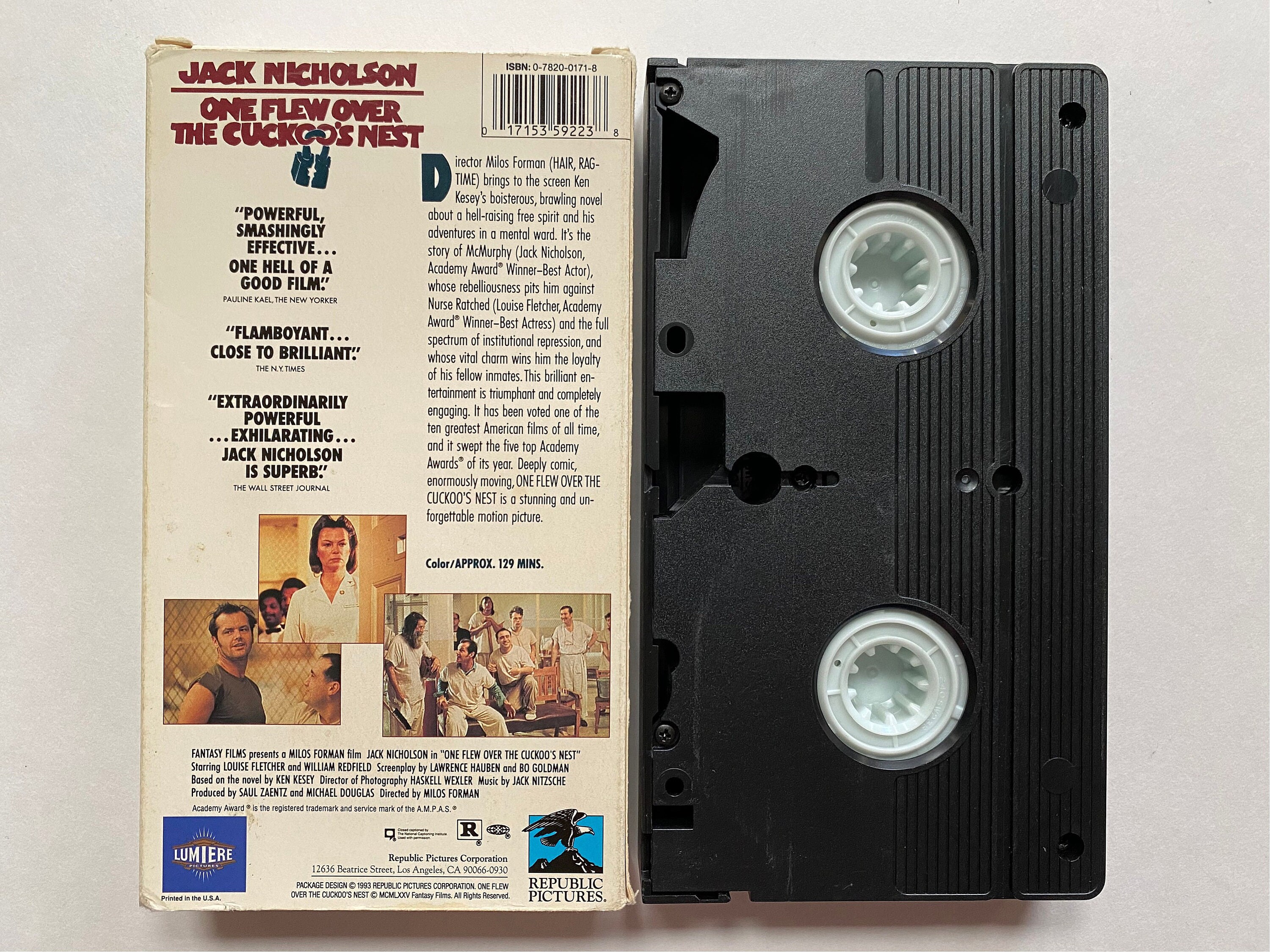 One Flew Over the Cuckoos Nest VHS Video 1975 Classic Starring Jack ...