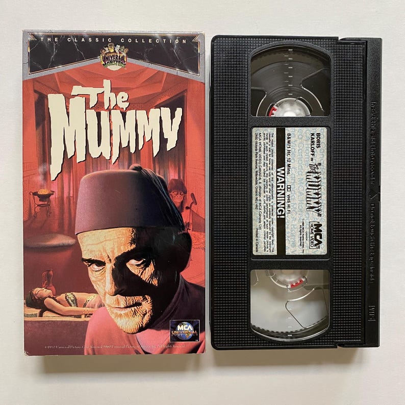 The Mummy VHS Video Black and White Classic 1932 Film Re-release - Etsy