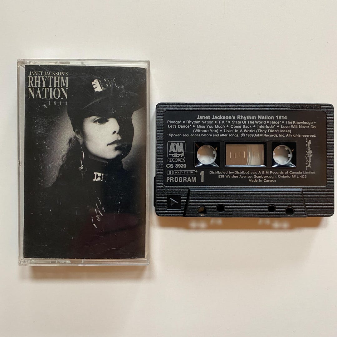 Janet Jackson Rhythm Nation Cassette Tape Pop R&B Music Album 1989 - Etsy