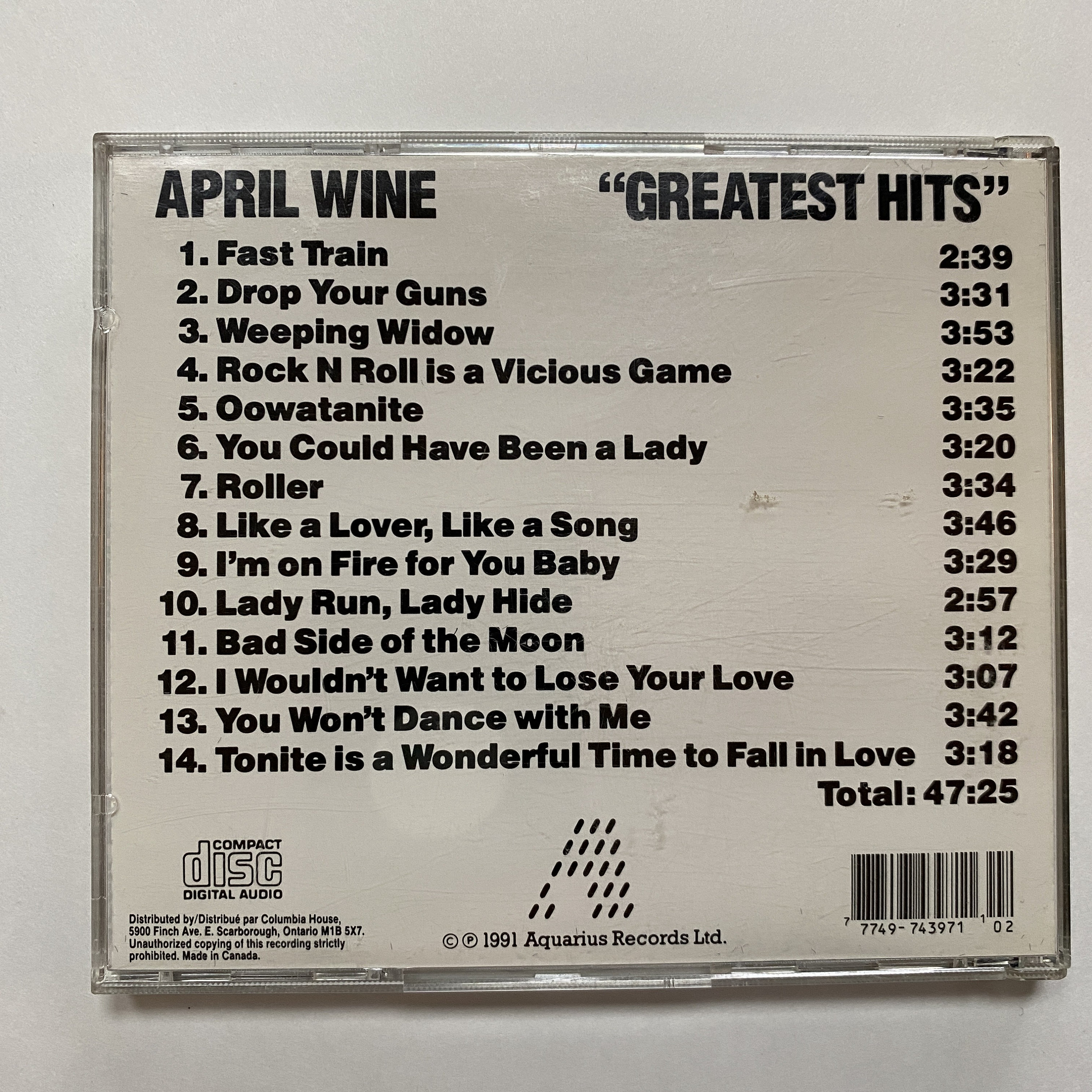 April Wine Greatest Hits CD Music Album 1991 Re-release 70s 80s Classic ...