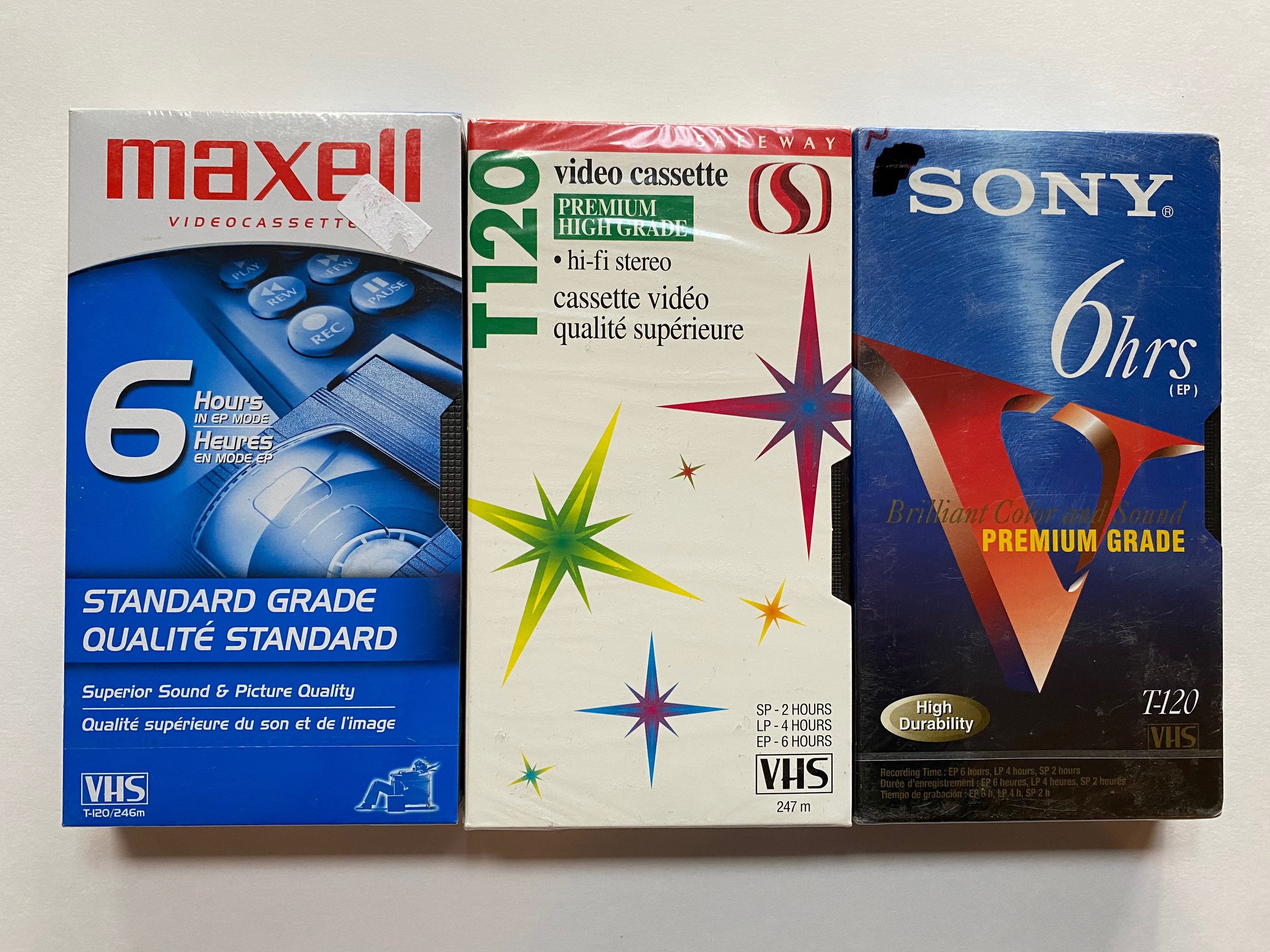Blank VHS Lot for Recording Video Safeway T120 Sony Maxell - Etsy