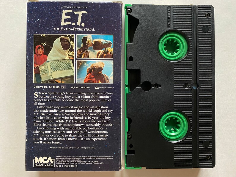 E.T the Extra Terrestrial VHS Video Movie 1982 Science Fiction - Etsy