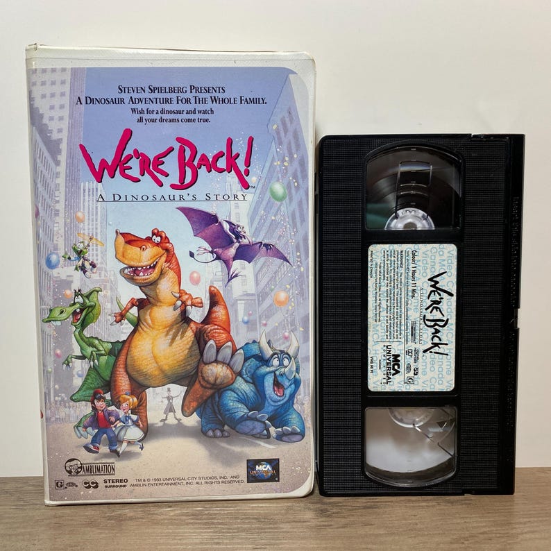 We're Back A Dinosaurs Story VHS Video Movie 1993 Amblimation Animated ...