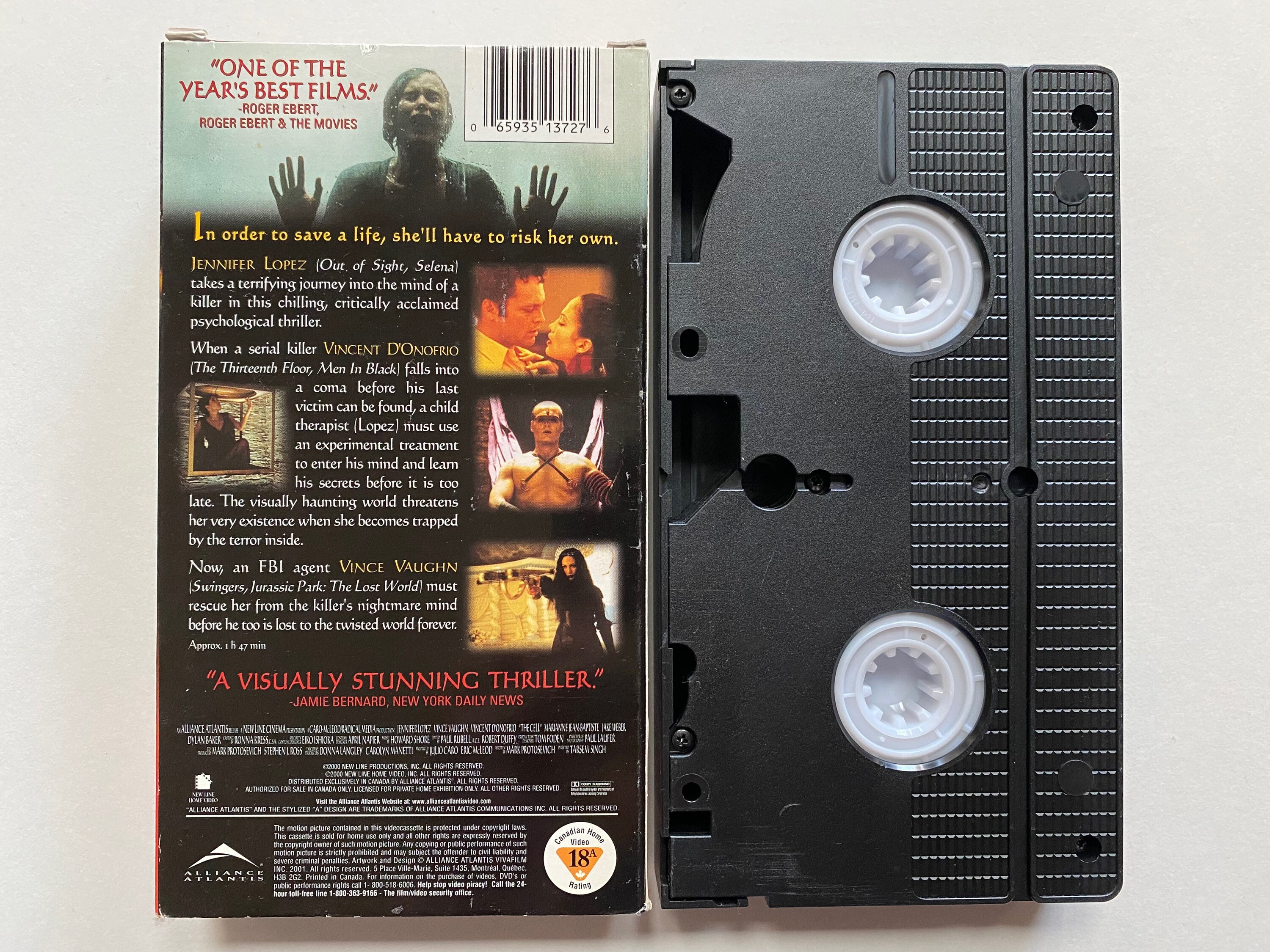 The Cell VHS Video Film From the Year 2000 Sci Fi Horror Thriller Movie ...