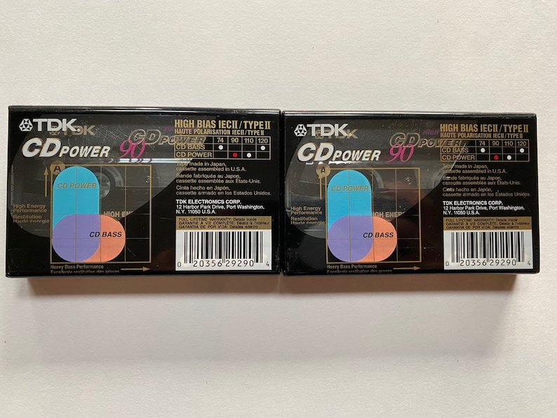 TDK 90 CD Power Blank Cassette Tapes for Recording Audio High Energy ...