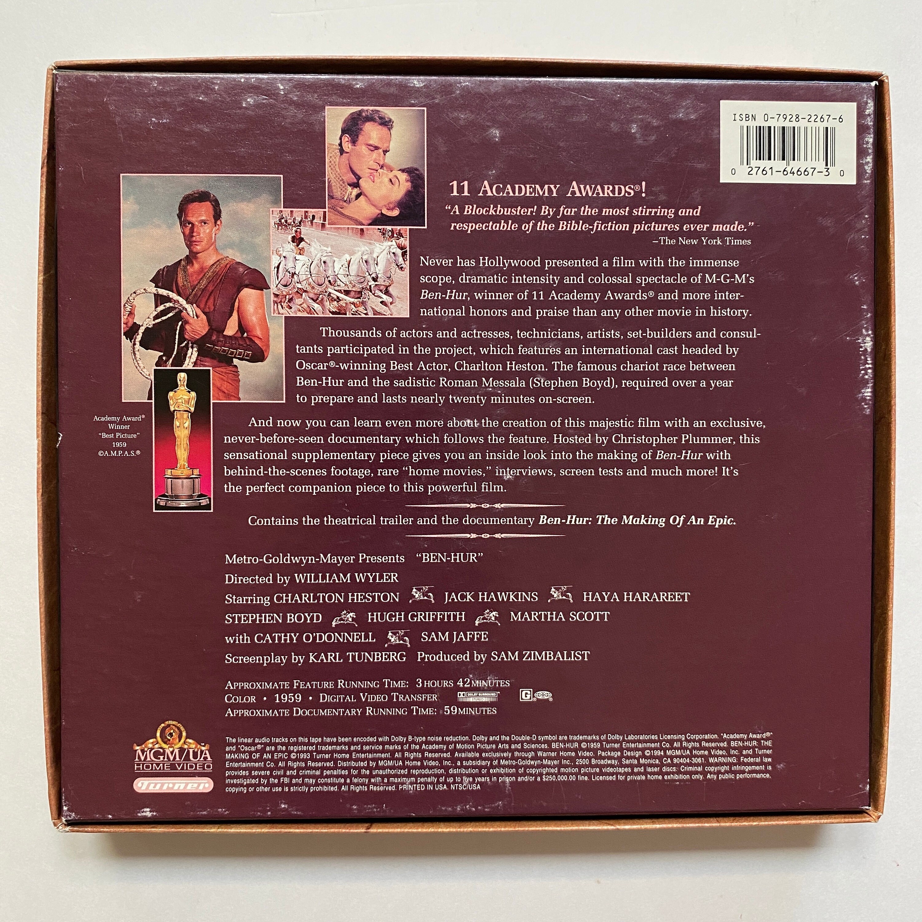 Ben-hur VHS Video 35th Anniversary Edition Boxset 1959 Film 1990s Re ...