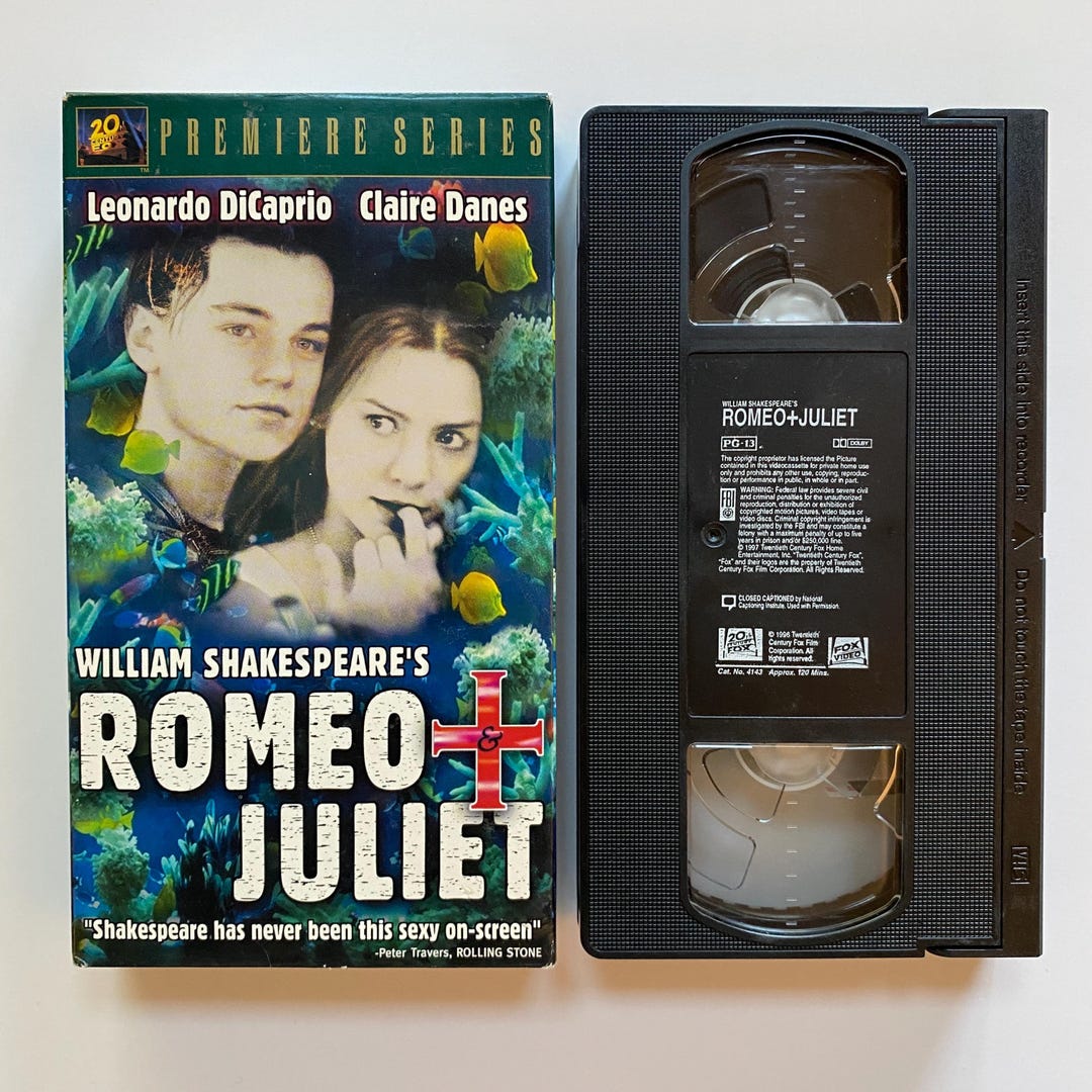 1997 Romeo and Juliet VHS Movie Baz Luhrmann Film William Shakespeares Classic Love Story - Etsy
