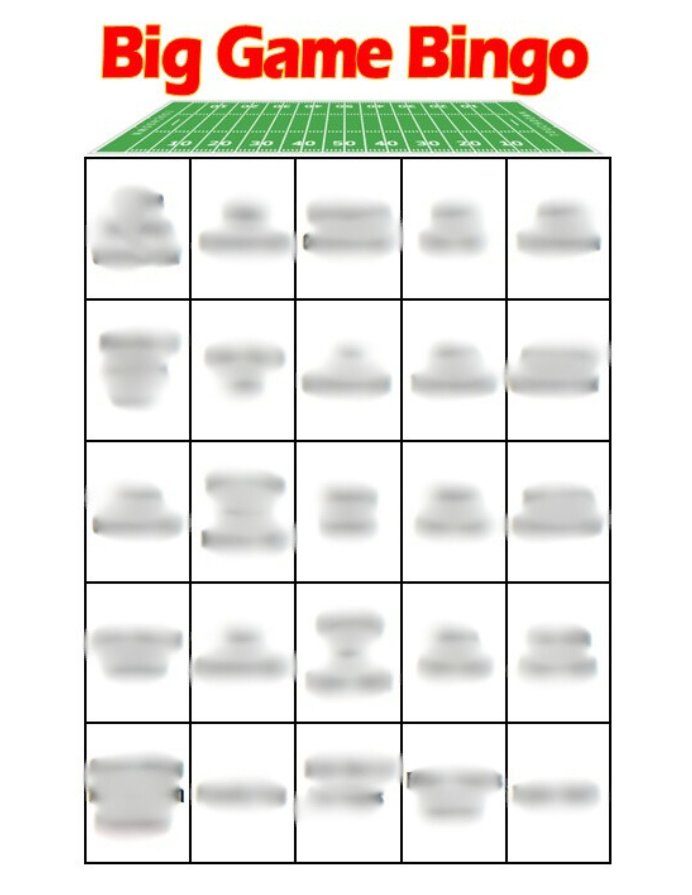 Big Game Bingo Cards - Super Bowl Bingo Cards - Etsy