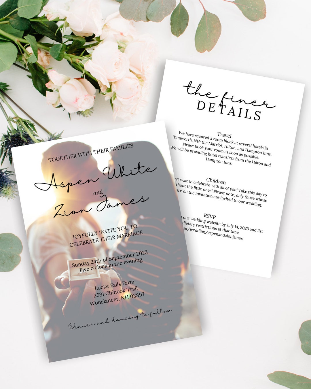Full Image Wedding Invite | Wedding Invitation | Personalized Photo ...