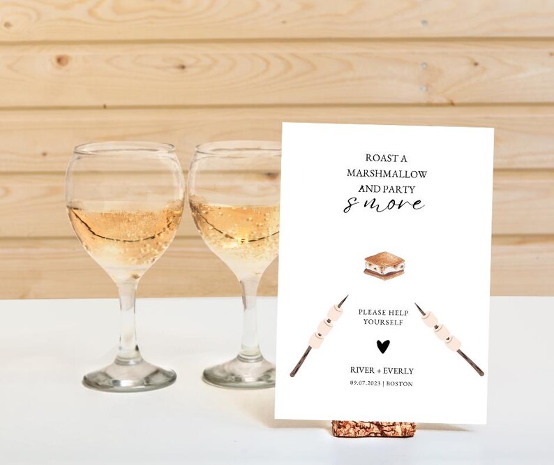 Roast & Party Sign | Minimalist Wedding Welcome Sign | Marshmellow ...