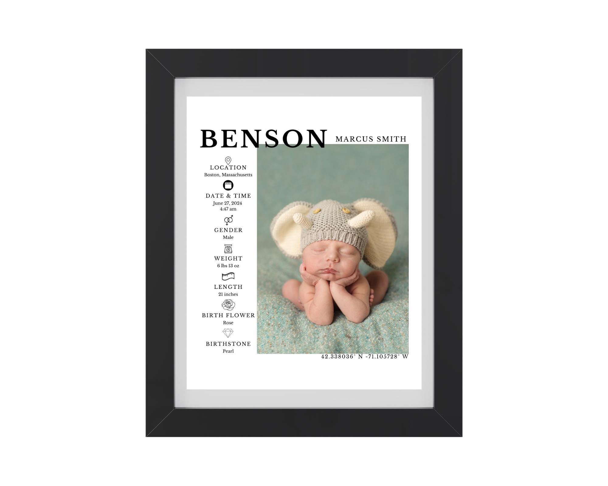 Birth Stats Print | Birth Poster | Birth Stats Poster | Newborn Poster ...