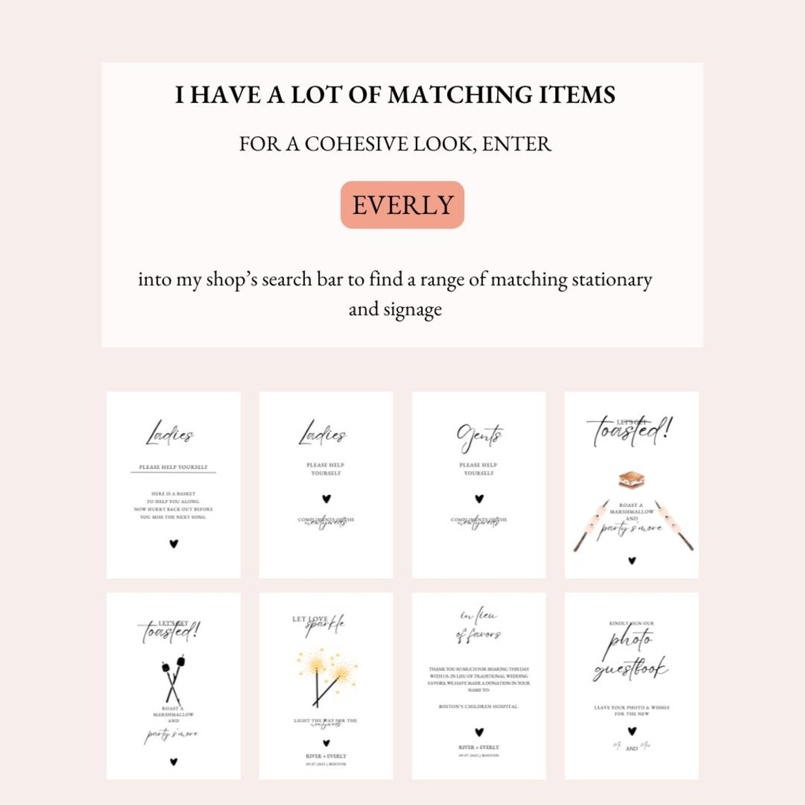 Roast & Party Sign | Minimalist Wedding Welcome Sign | Marshmellow ...