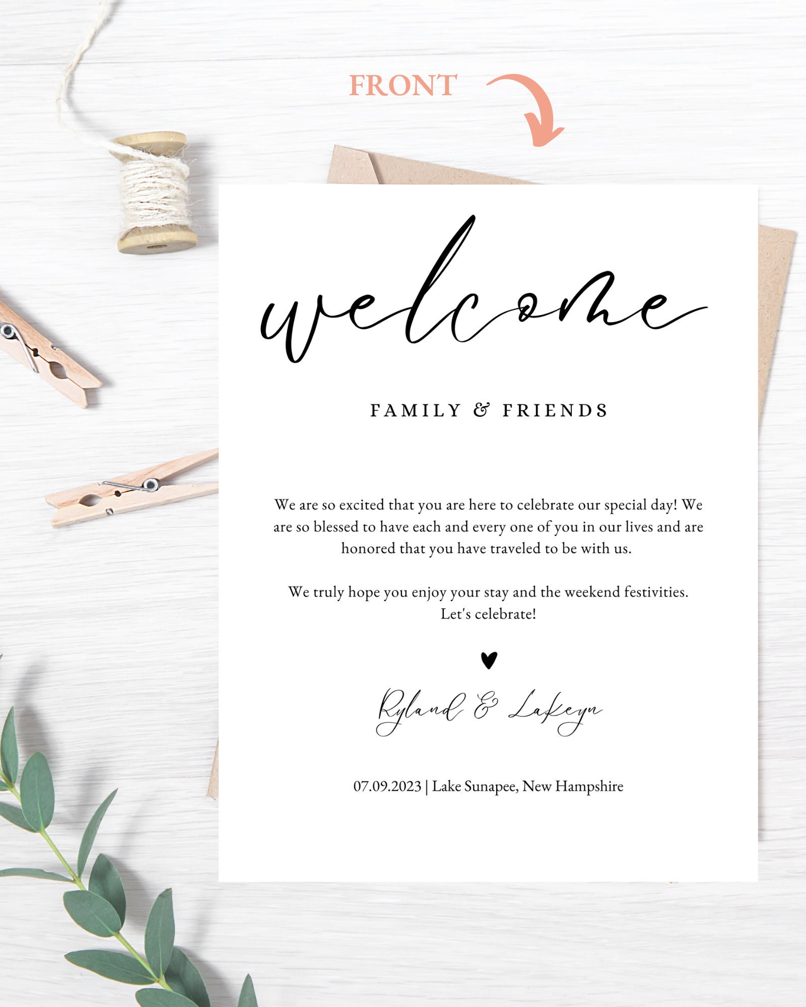 Welcome Letter and Wedding Program - Customizable Template - Etsy