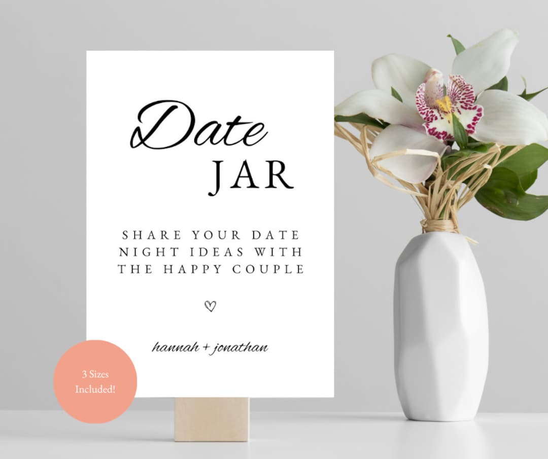 Date Jar Sign | Minimalist Wedding | Wedding Date Jar Sign | Minimalist ...