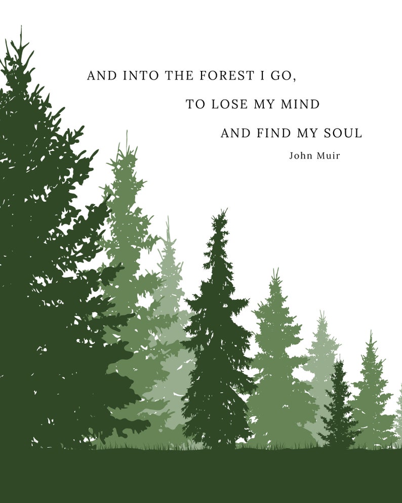 John Muir Into the Forest I Go, to Lose My Mind and Find My Soul - Etsy