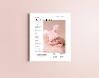 Birth Stats Print | Birth Poster | Birth Stats Poster | Newborn Poster ...