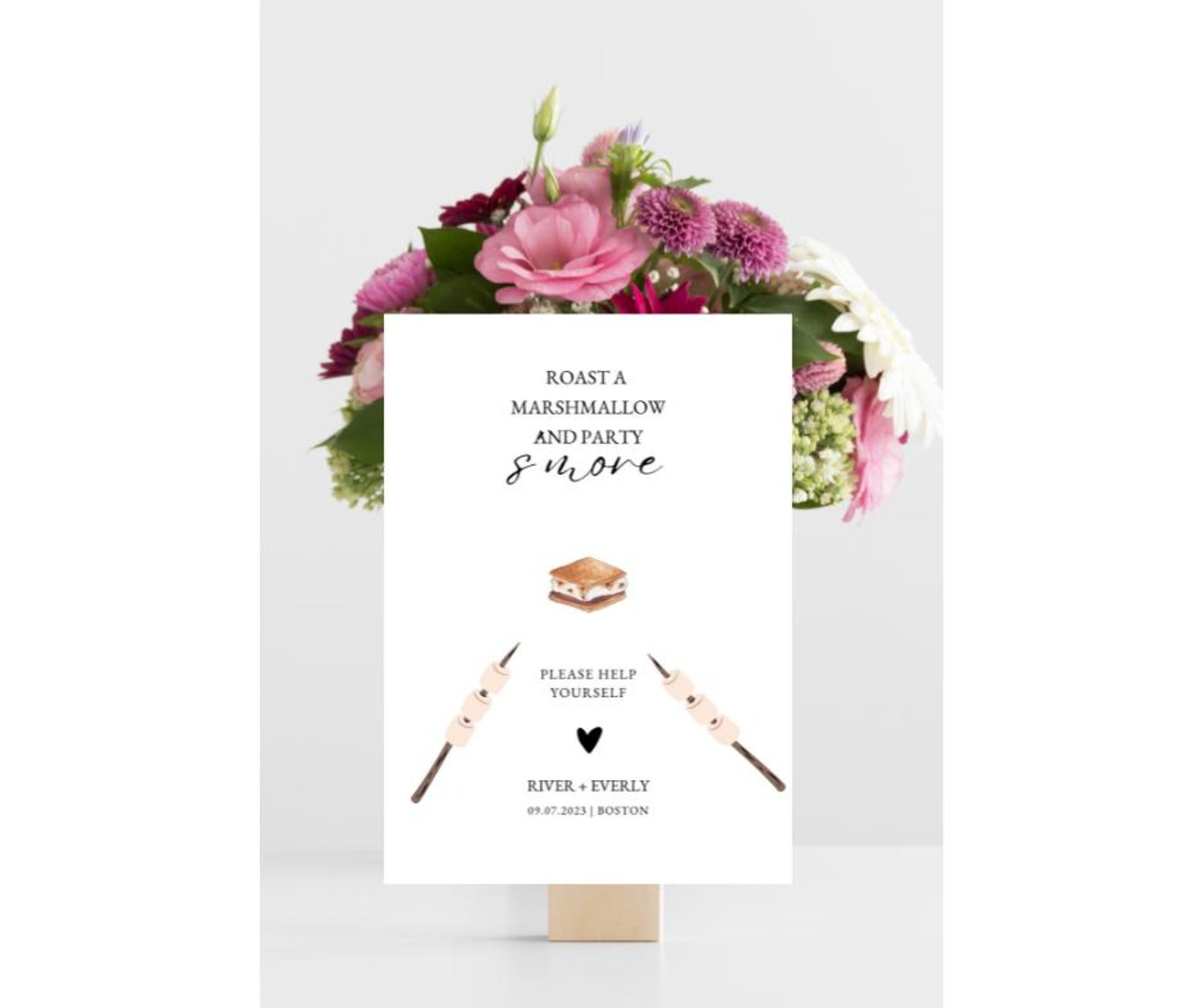 Roast & Party Sign | Minimalist Wedding Welcome Sign | Marshmellow ...