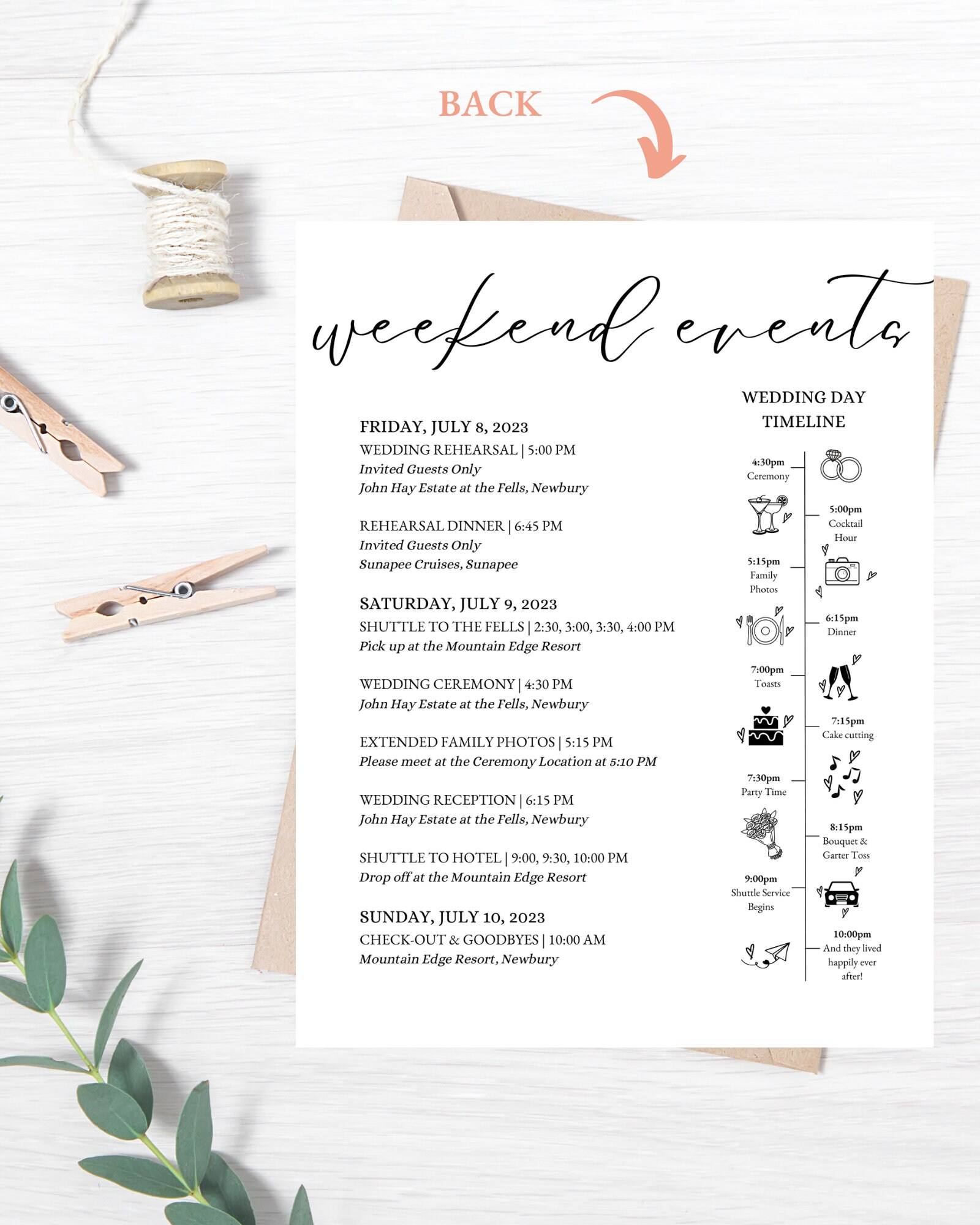 Welcome Letter and Wedding Program - Customizable Template - Etsy