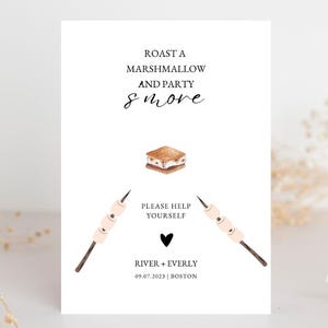 Roast & Party Sign | Minimalist Wedding Welcome Sign | Marshmellow ...