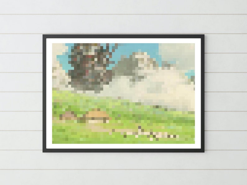DIGITAL | Minimalist Pixel Art Print Inspired by Howl's Moving Castle ...