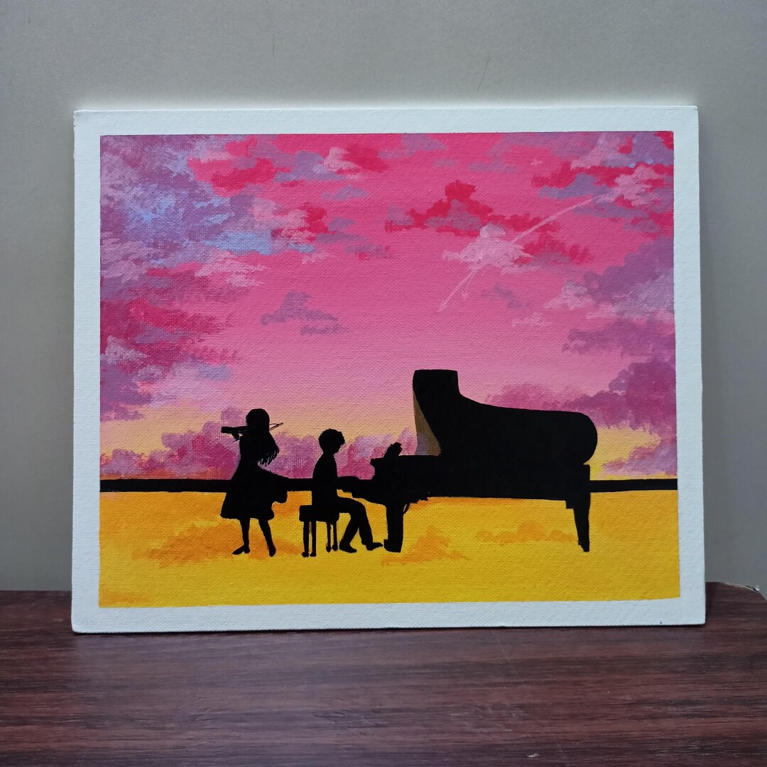 Acrylic Painting || Your Lie in April - Etsy