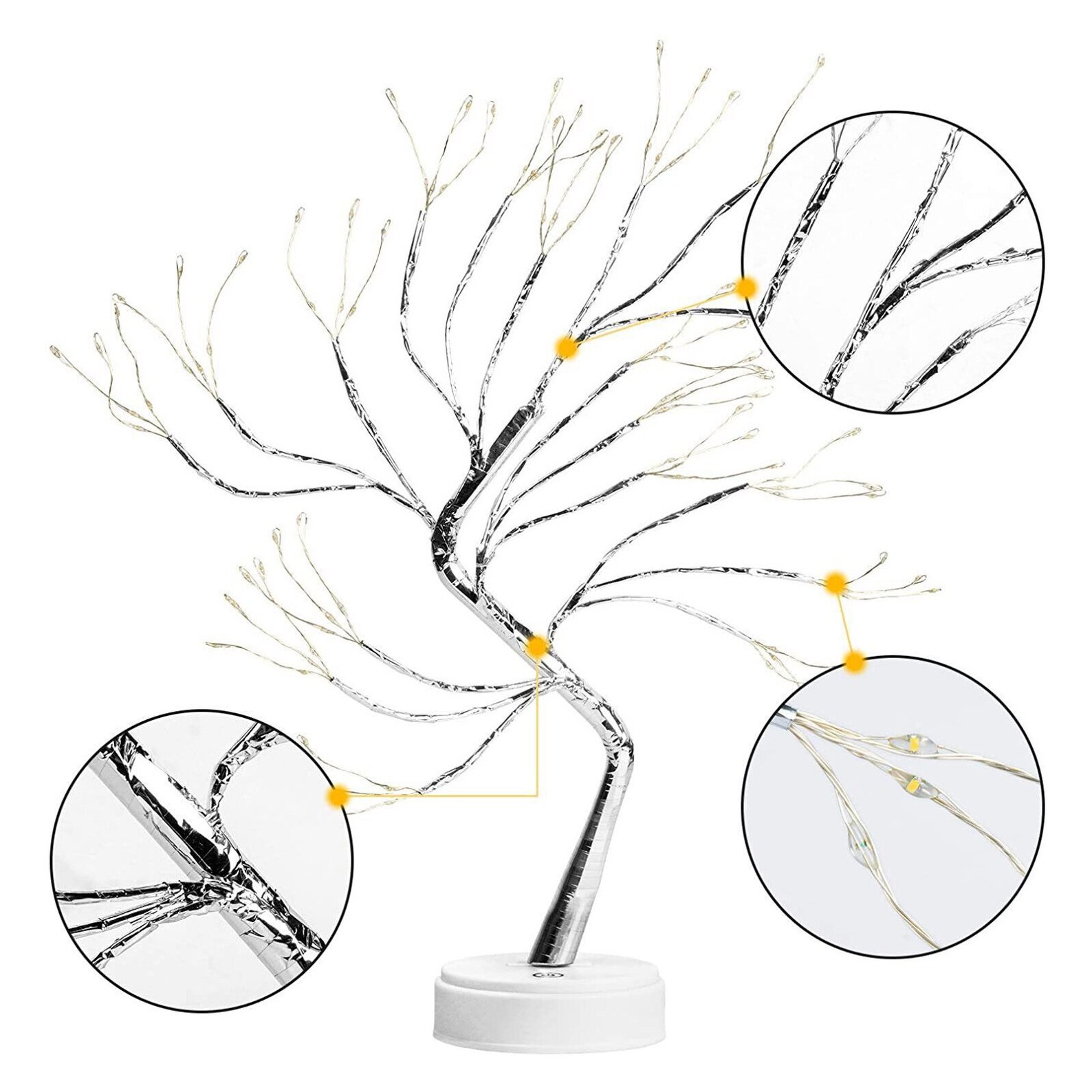 Tabletop Tree Lamp, Decorative LED Lights USB or AA Battery Powered for ...