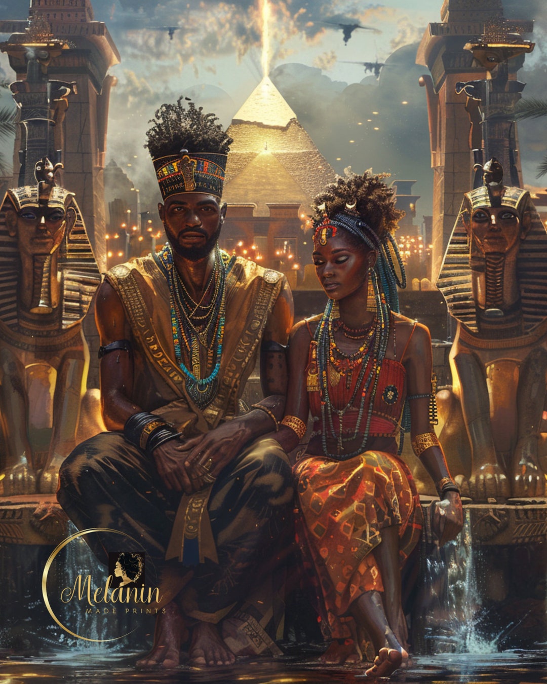 African Art, Black Royal , King & Queen, Printable Wall Art ...