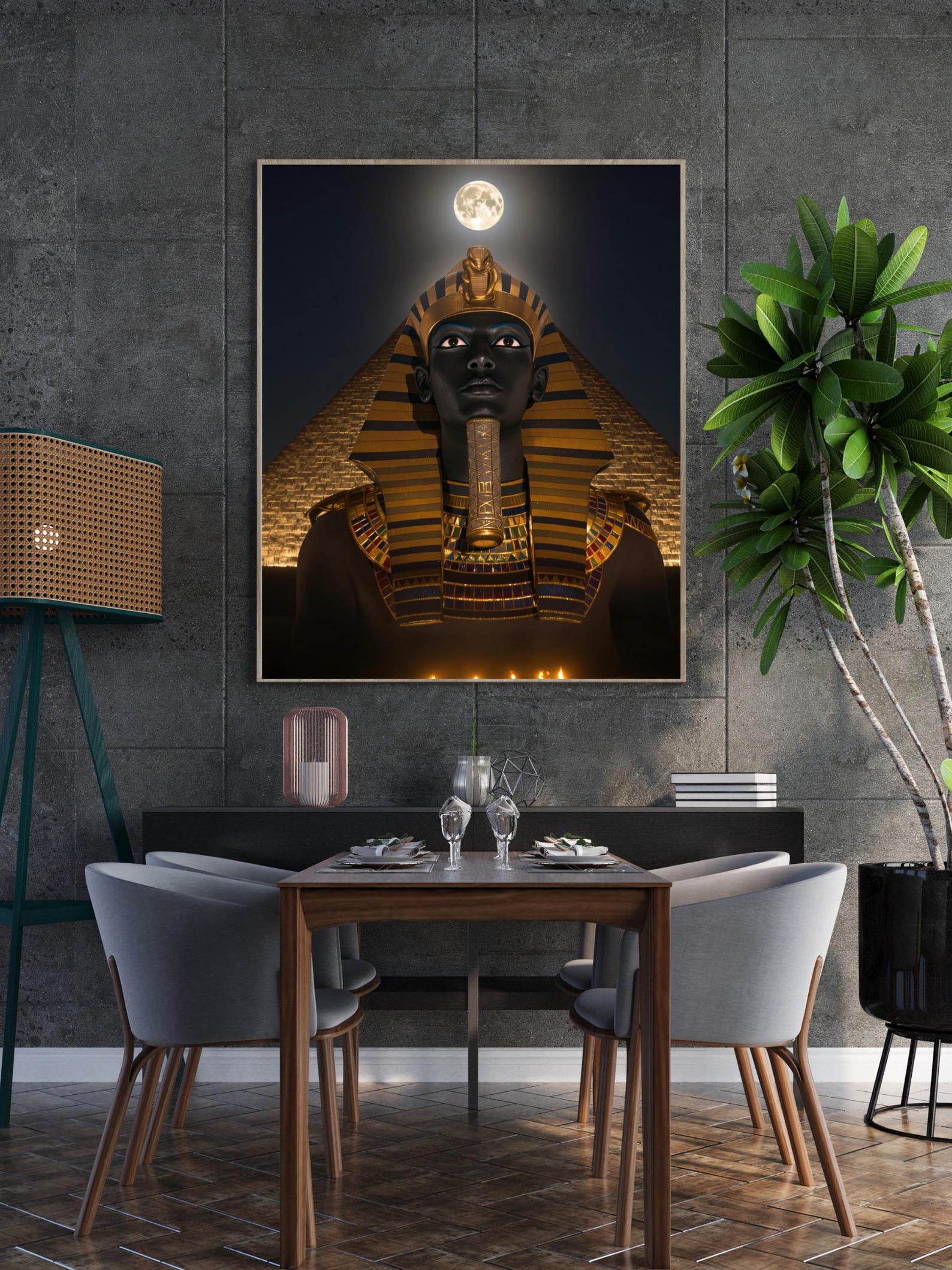 Egyptian Pharaoh King Art Wall Decor for Egyptian Lovers of Pharaoh Art ...