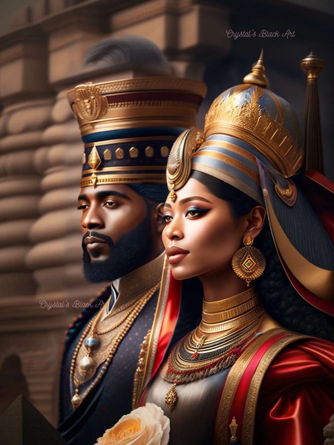 African Art, Black Royal , King & Queen, Printable Wall Art, Downloadable Printai Art - Etsy