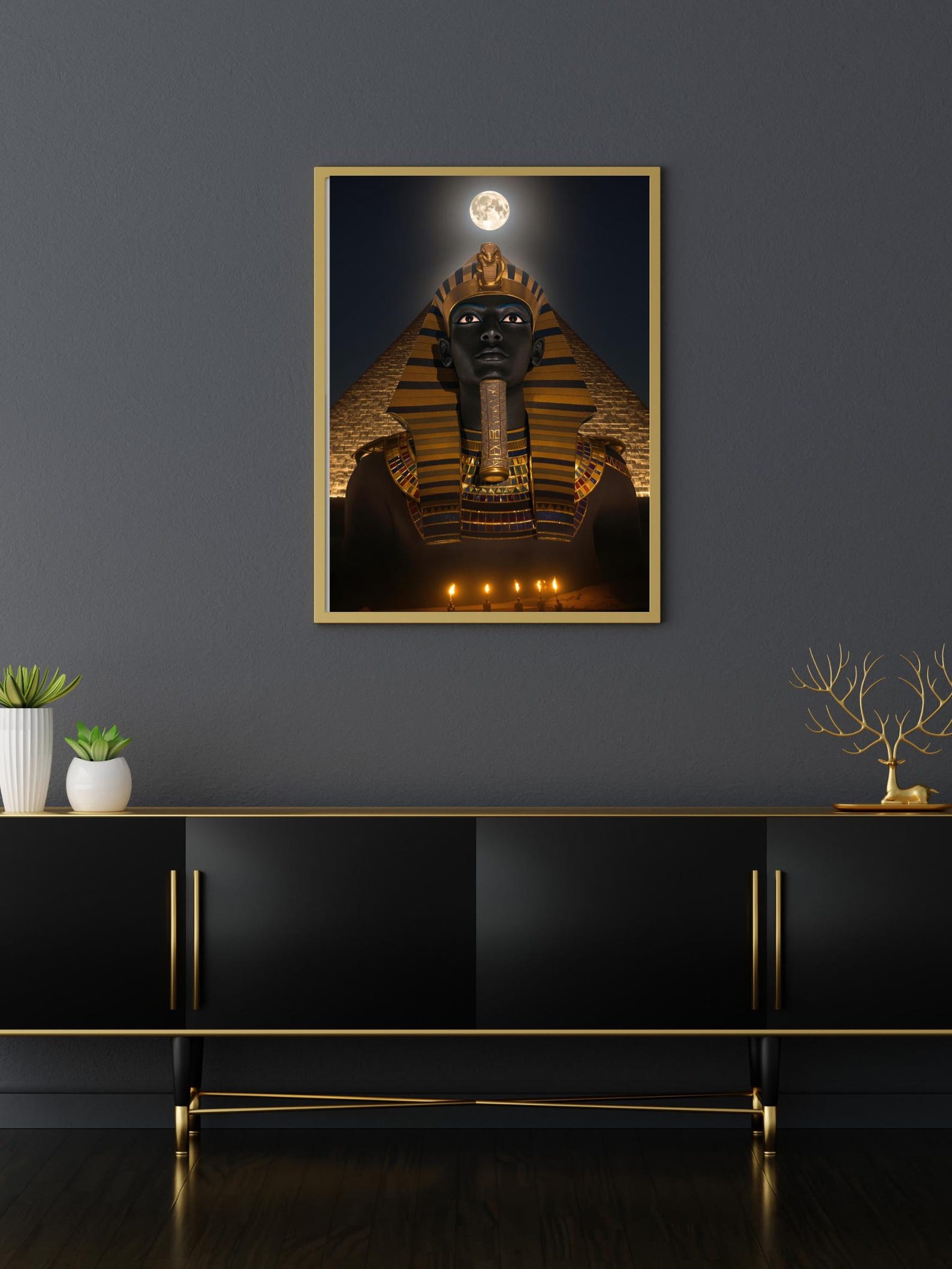 Egyptian Pharaoh King Art Wall Decor for Egyptian Lovers of Pharaoh Art ...