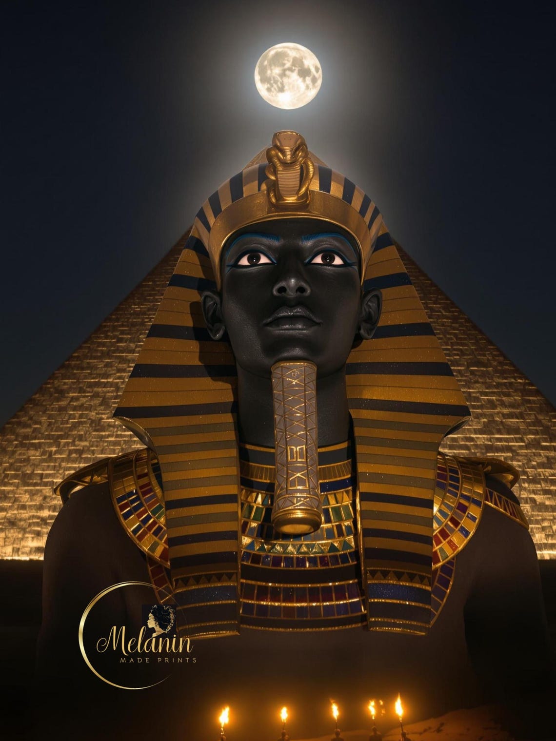 Egyptian Pharaoh King Art Wall Decor for Egyptian Lovers of Pharaoh Art ...