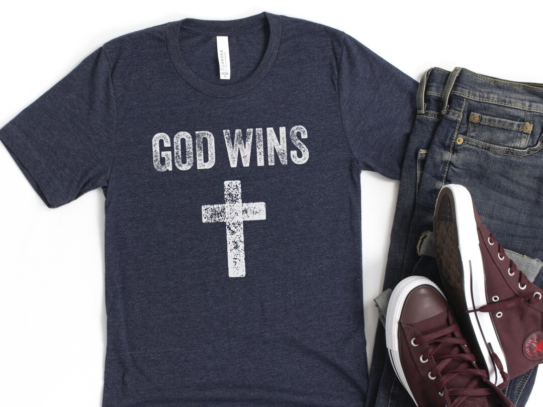 God Wins Christian Vintage Unisex Shirt Jesus Cross Trump T-shirt MAGA ...
