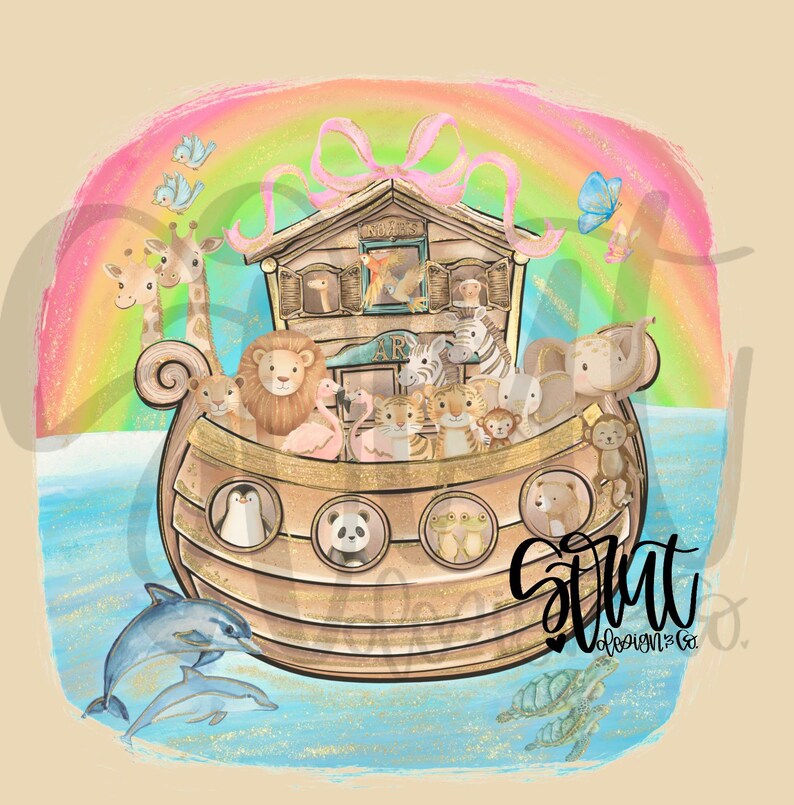Watercolor Noah’s Ark PNG - Etsy