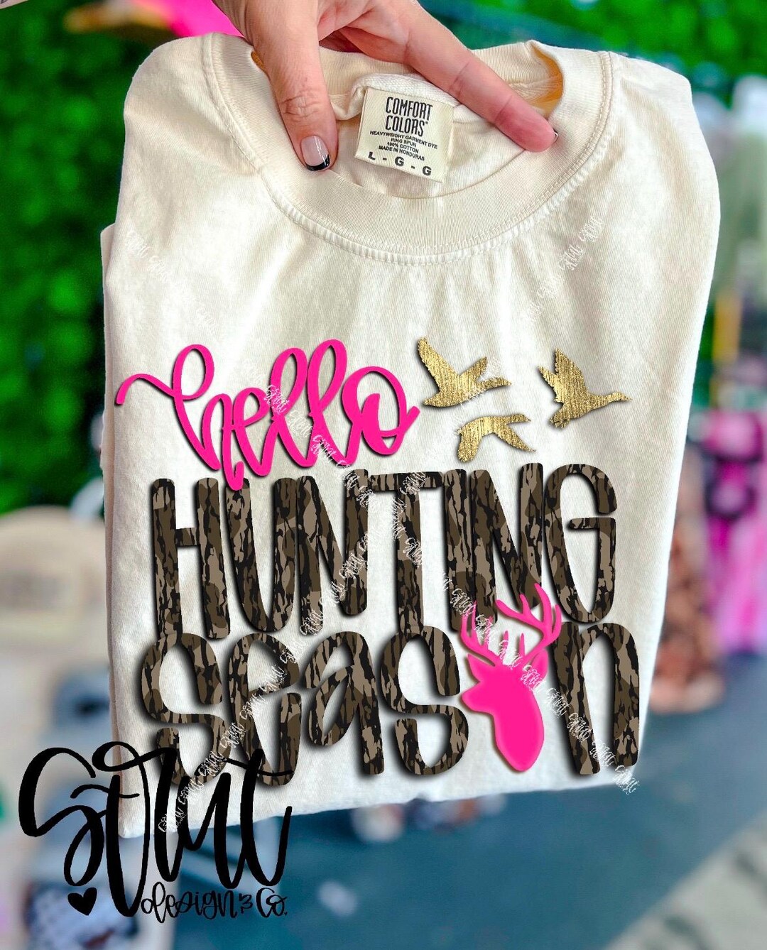 Hello Hunting Season - Pink PNG Digital Design - Hunting PNG - Pink ...
