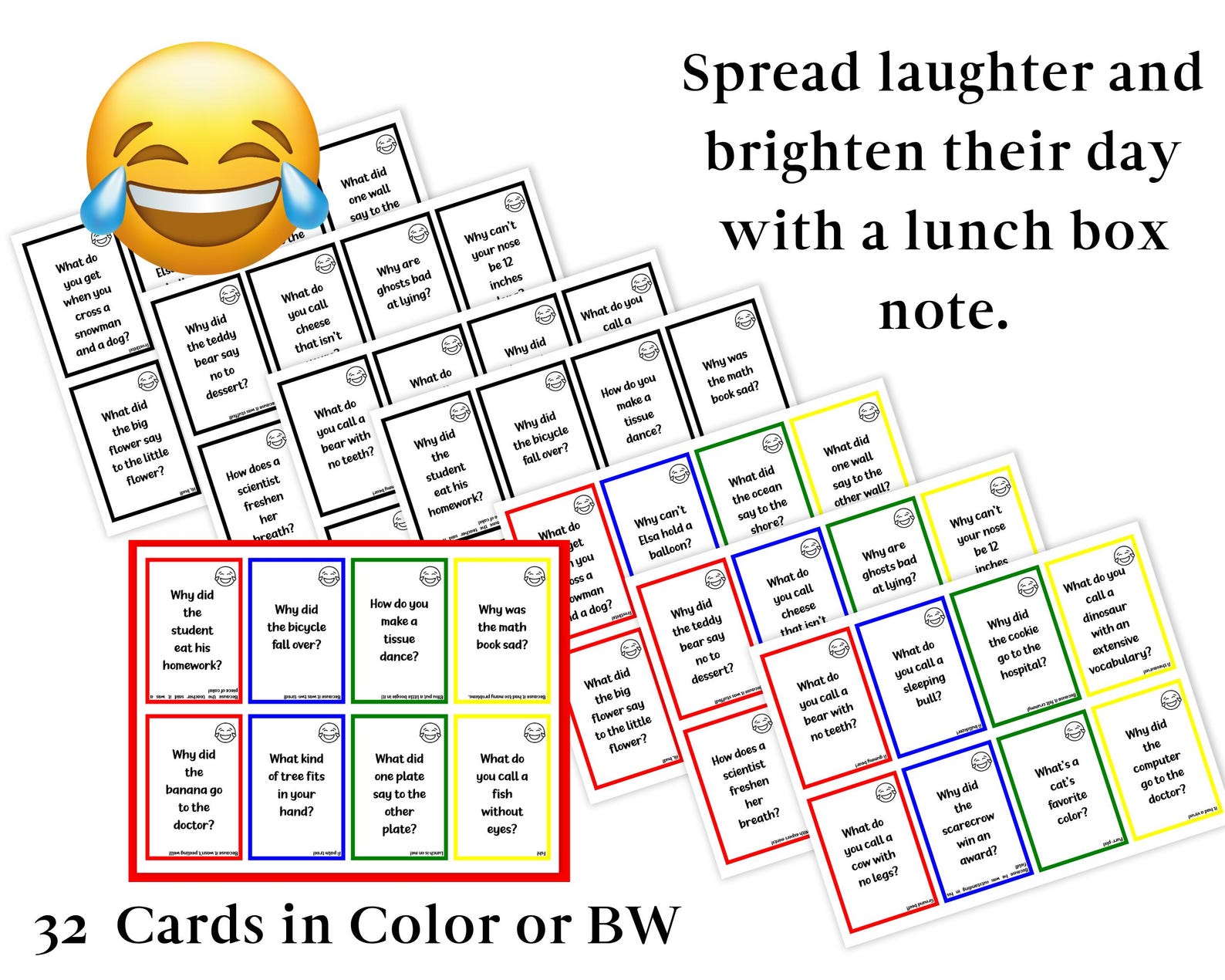 Funny School Lunch Box Notes for Kids, Lunch Box Joke - Etsy