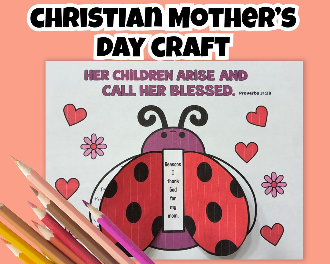 Christian Mother’s Day Craft, Scripture Craft, Ladybug Gratitude Craft ...