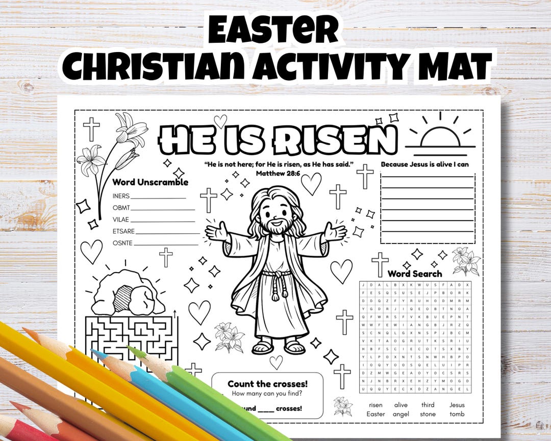 Easter Placemats, Scripture Bible Activity, Christian Activity Mats ...