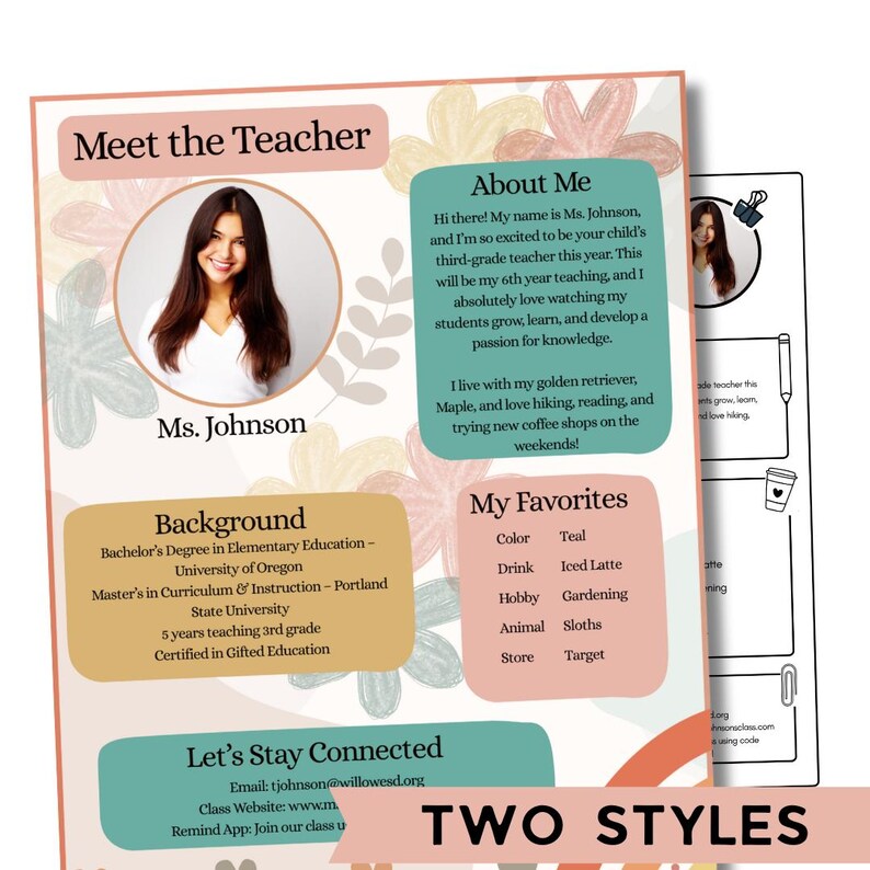 Meet the Teacher Boho Editable Template Back to School Boho Editable ...