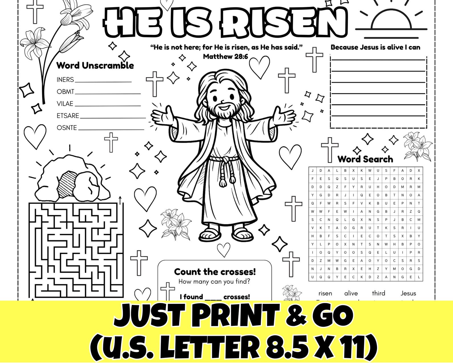 Easter Placemats, Scripture Bible Activity, Christian Activity Mats ...
